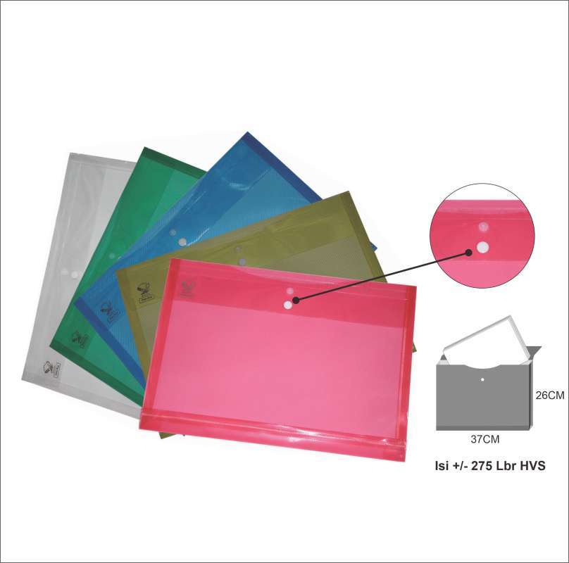 Jual Map Plastik Kancing / Data Bag / Document Bag File Horizontal ...