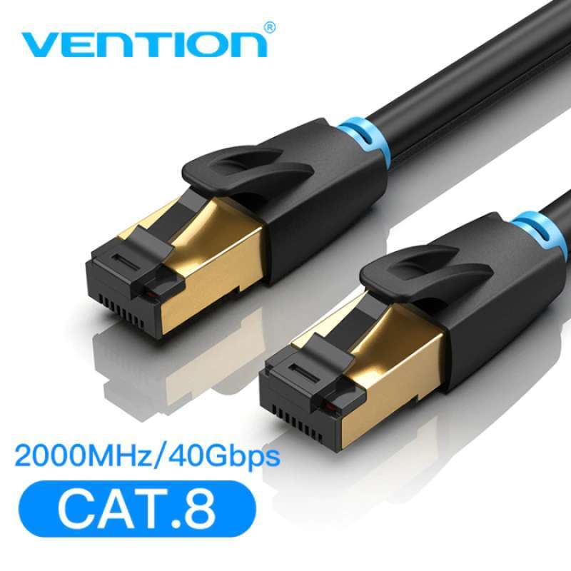 Jual 15M Kabel Lan RJ45 Cat8 Cat.8 Gigabit 40Gbps SFTP ST - Black di ...