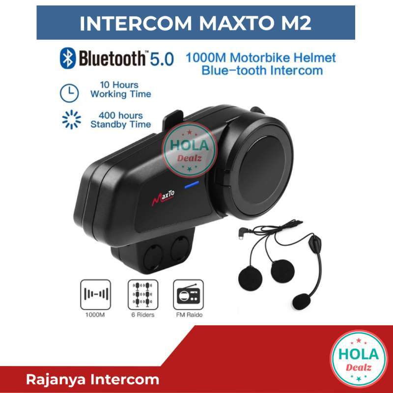 Promo INTERCOM MAXTO M2 BLUETOOTH HELM FM RADIO UNIVERSAL MEGA BASS ...