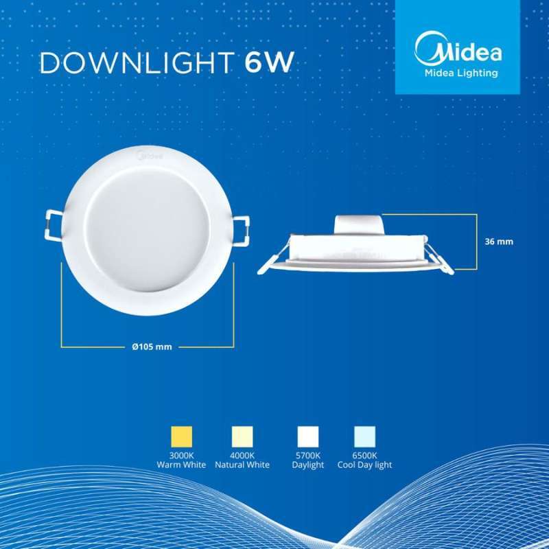 Jual Downlight Led 6 Watt 6500k 4 Inch – Midea Di Seller Midea Lighting ...