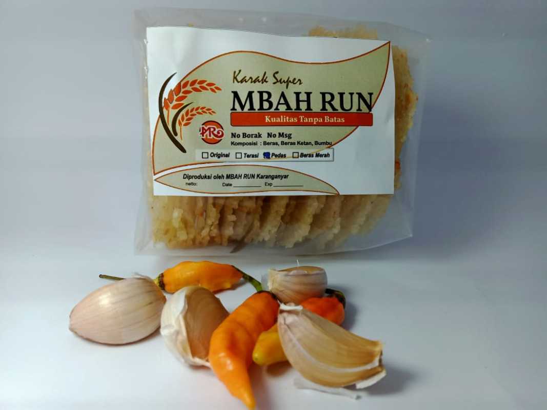 Jual Mbah Run Kerupuk Karak Mentah Rasa Pedas [250 gram] di Seller ...