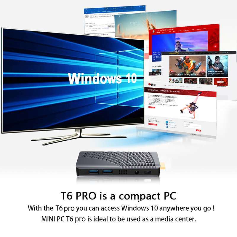 Jual Mini Pc Stick T6 Pro 6/128gb Intel Geminilake J4125 Wifi Lan Windows 10 Di Seller ...