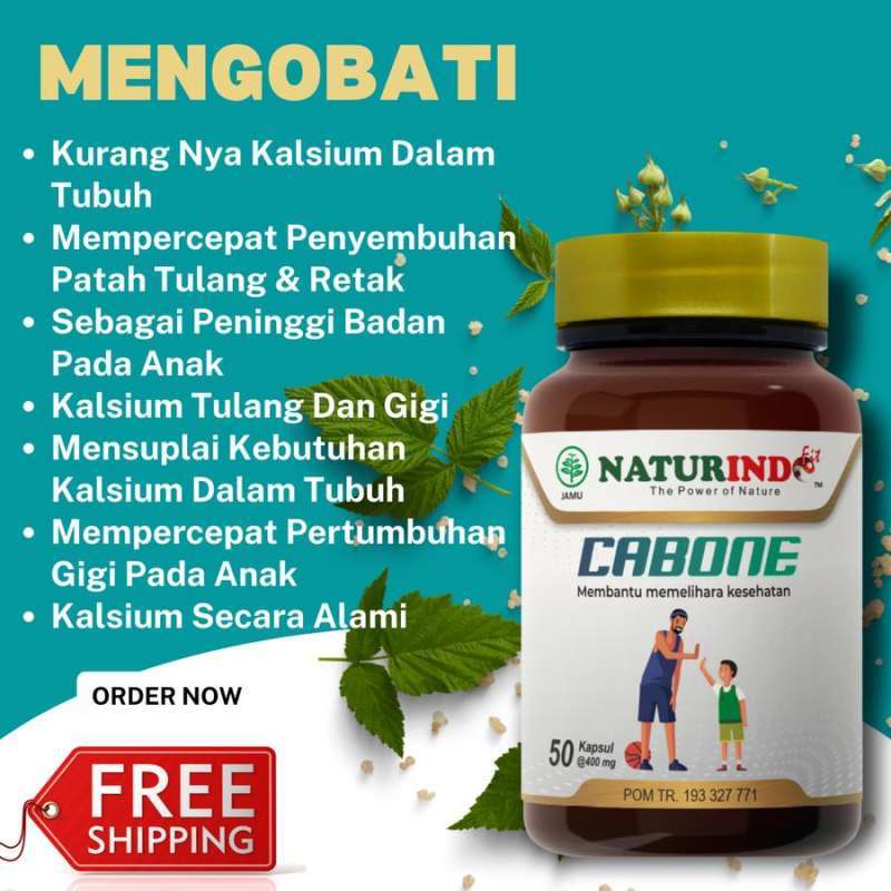 Jual Jamu Obat Herbal Cabone Kalsium Tulang Dan Gigi Tulang Patah Retak ...
