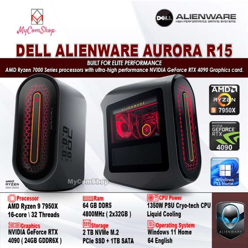 Jual Dell Alienware Aurora R15 Ryzen 9 7950x 64gb Ram 2tb Ssd 1tb Sata ...