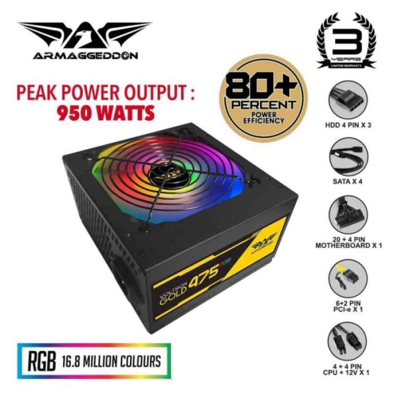 Jual Armaggeddon Psu Plus 80+ Voltron Gold 475 Rgb Power Supply Di Seller Trinity Plaza - Kedoya ...
