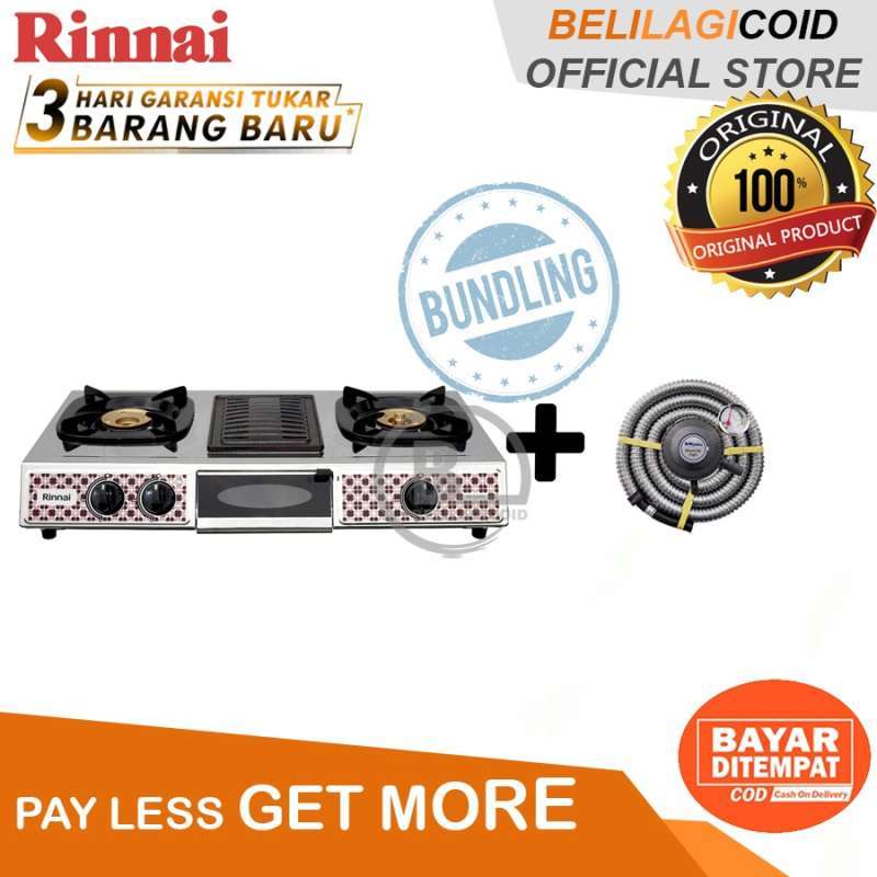 Jual Rinnai Paket Bundling Kompor Gas 2 Tungku Rinnai RI 524 A + Selang ...