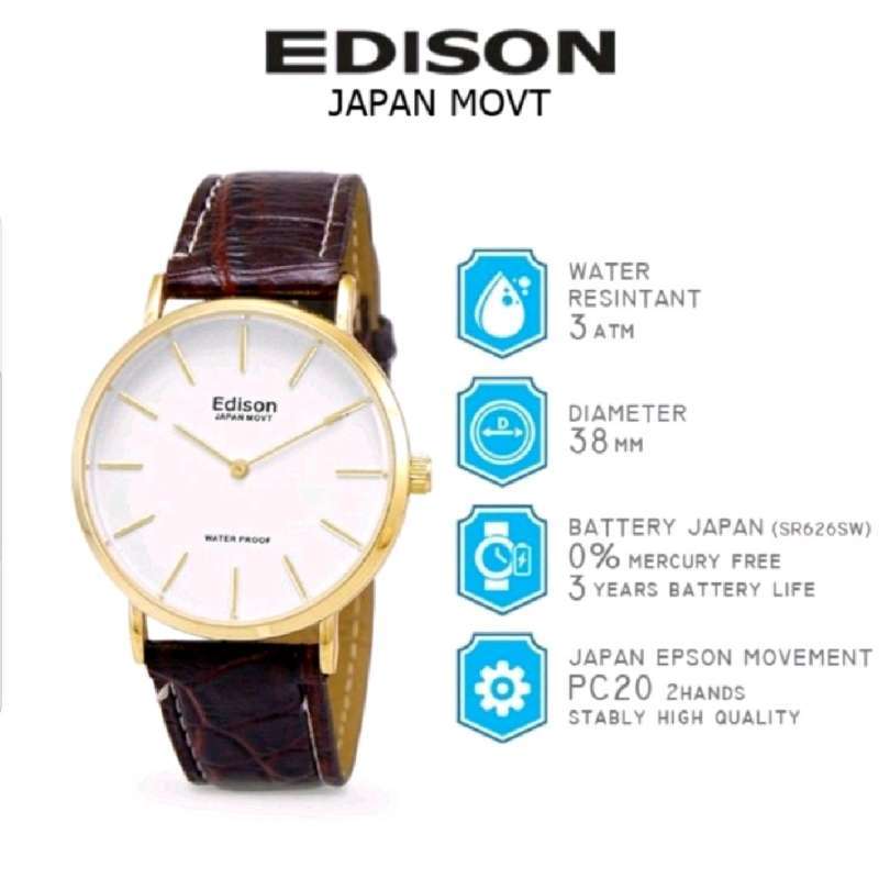 Jual Jam Tangan Edison Ar Eg 240.1 Slim Type Waterproof Japan Movement ...
