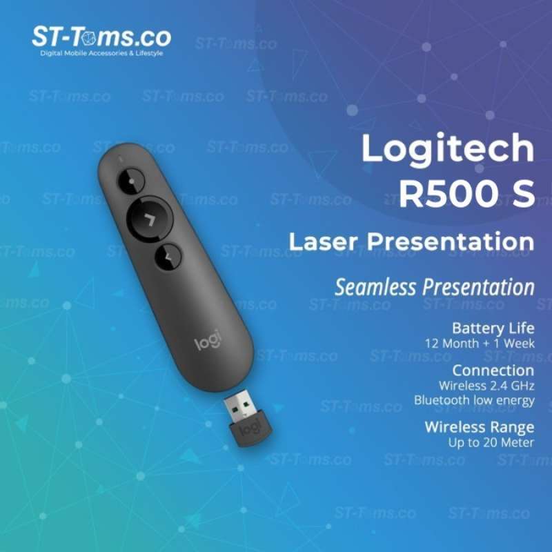 Jual Logitech R500S / R 500s/ R500 S Laser Presentation Remote Pointer ...