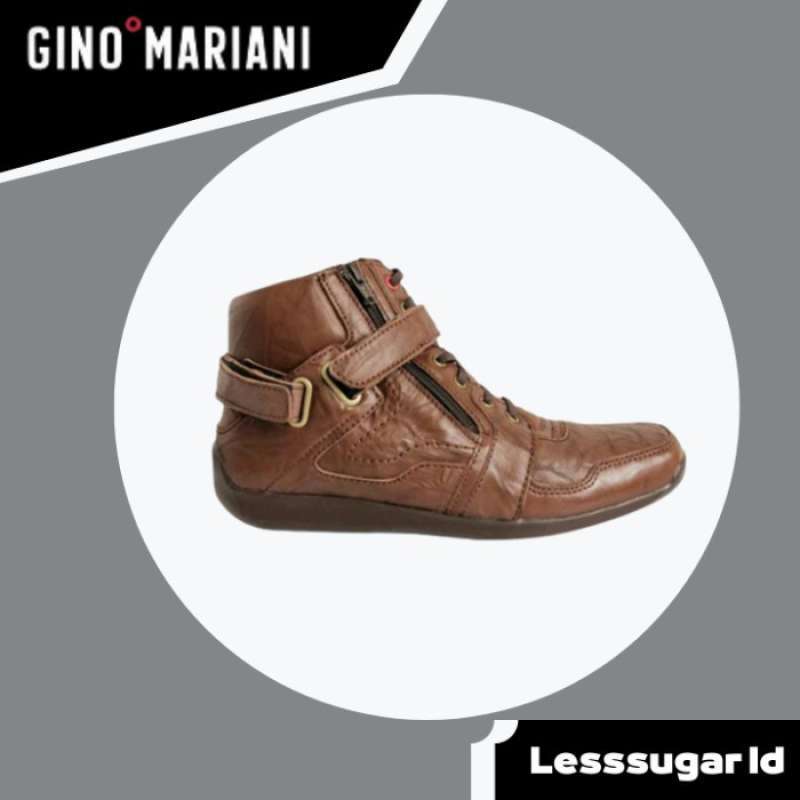 Promo Sepatu Gino Mariani Original Model Boots Kulit Coklat Tua Elario ...