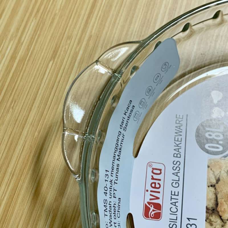 Promo Pie Glass Tray Loyang Kaca Bulat Kue Food Grade Oven Safe Tebal ...