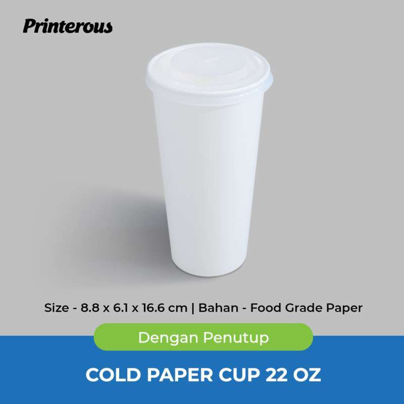 Jual Cold Paper Cup / Gelas Kertas Minuman Dingin 22 oz (660 ml ...