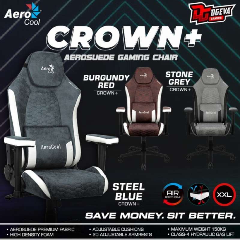 Promo AeroCool Crown Plus Gaming Chair / Aerocool Crown+ Kursi Gaming ...