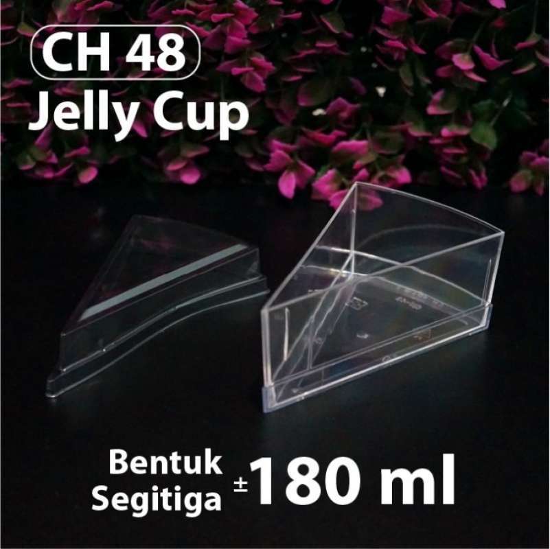 Jual 10 Jelly Cup Plastik Segitiga Ch 48 Plus Lid Puding Jelly Agar Cup ...