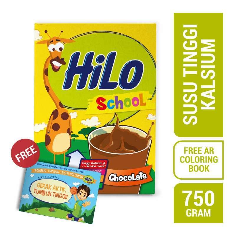 Jual Hilo School Chocolate Susu Formula [750 g] FREE HiLo AR Coloring ...