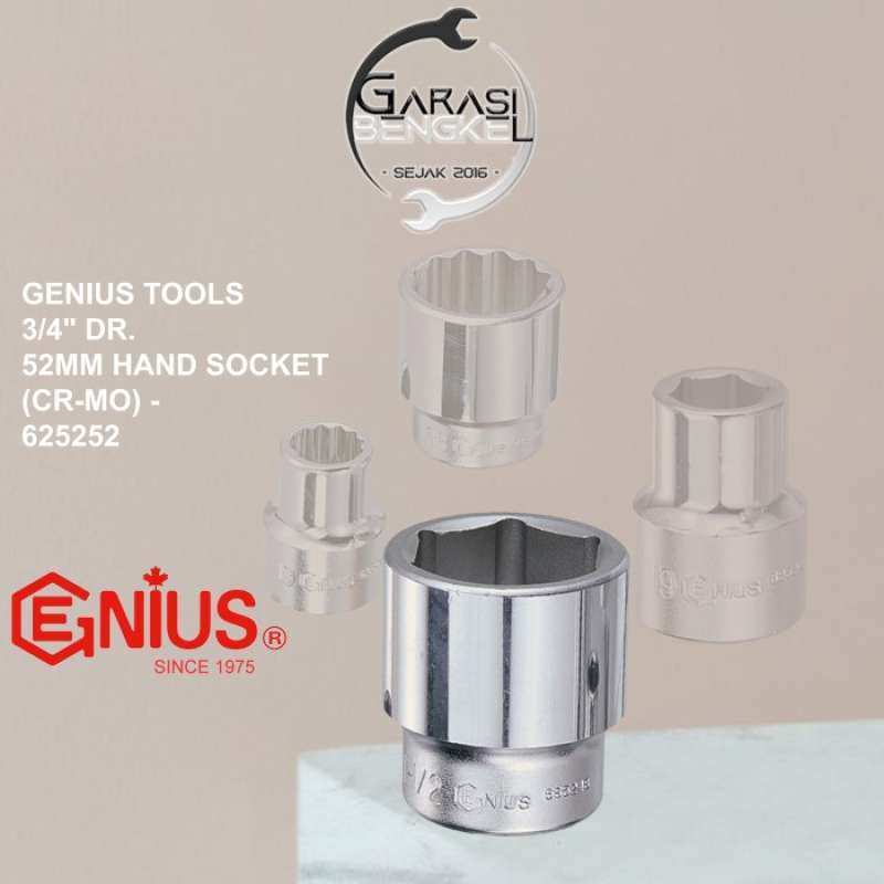 Promo Genius Tools 3/4 DR. 52MM Hand Socket - Kunci Shock - Kunci sock ...