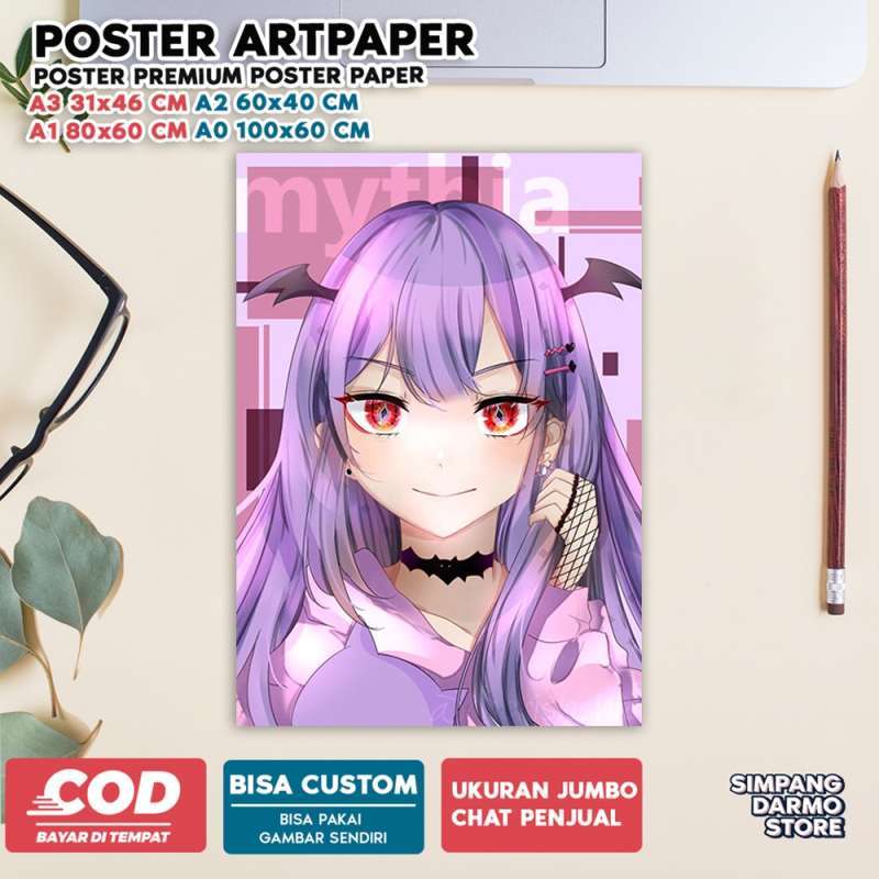 Jual Poster Mythia Batford Hiasan Dinding Tema Anime Vtuber Virtual ...