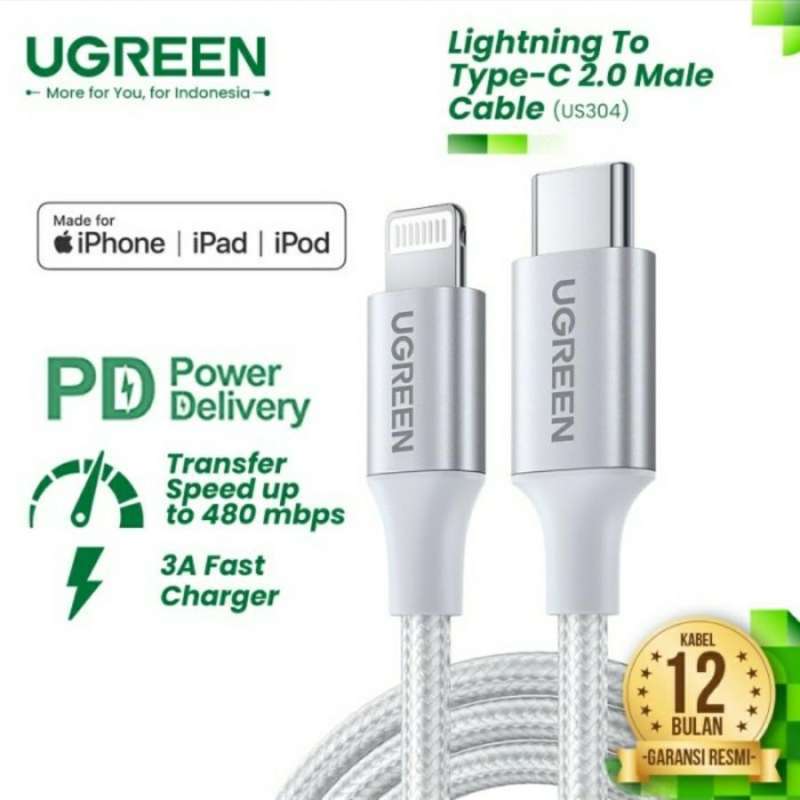 Jual Kabel Data Ugreen Usb Type C To Lightning iPhone Mfi Fast Charging ...