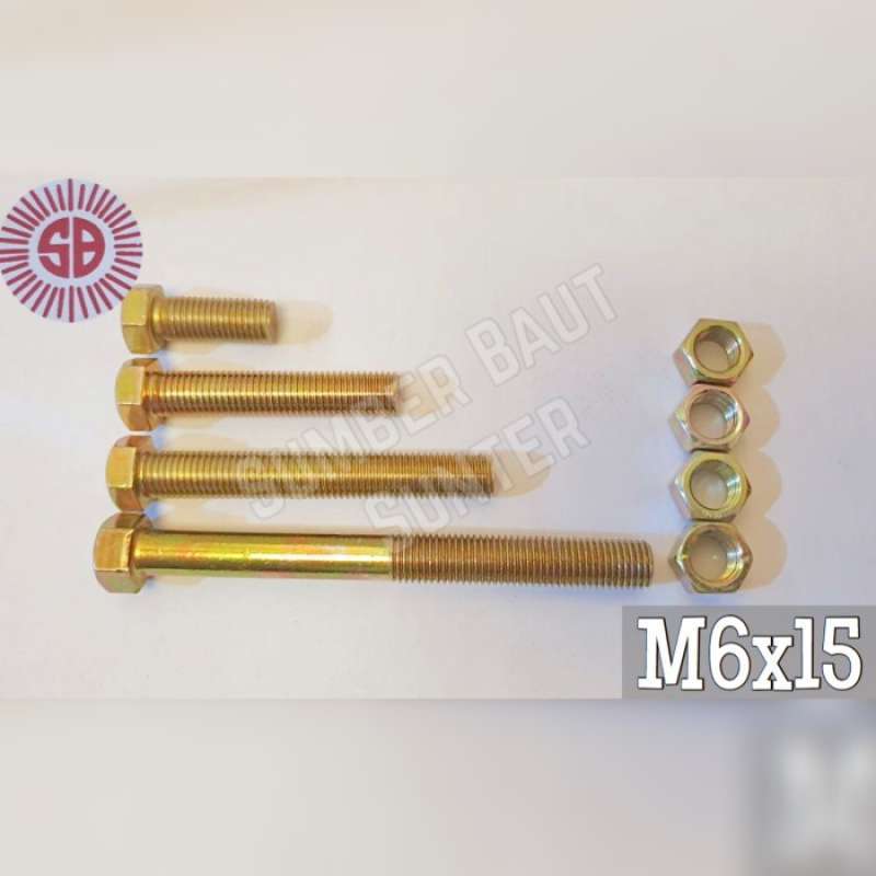 Promo M6x15 Baut Mur Hexagon Kuning Bmk Hex 6x15 Kunci 10 Galvanis Diskon 35% Di Seller Duma ...
