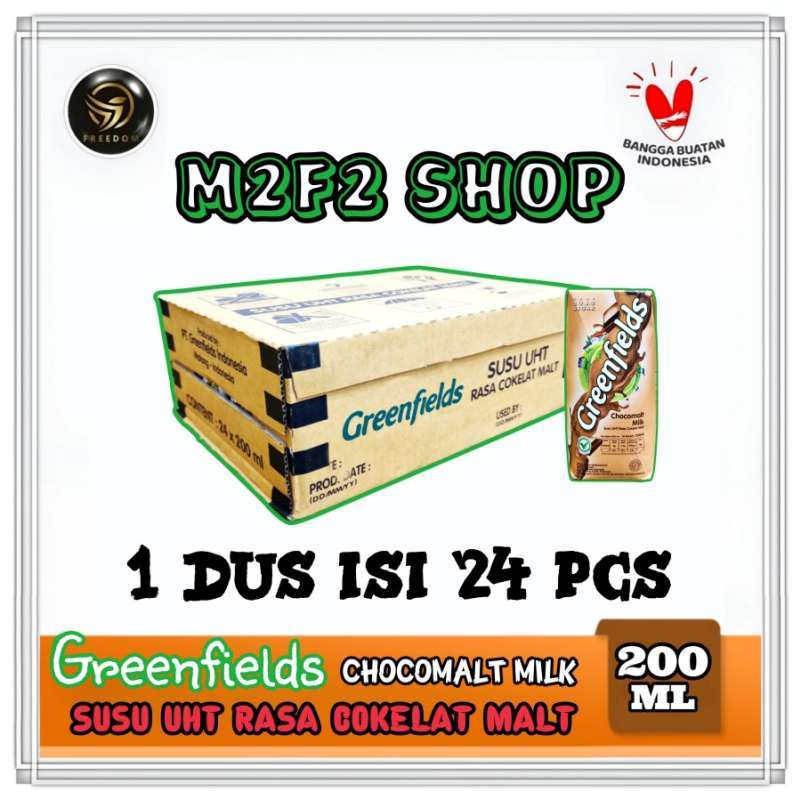 Promo Greenfields Susu UHT Chocomalt Milk | Cokelat Malt - 200 ml ...