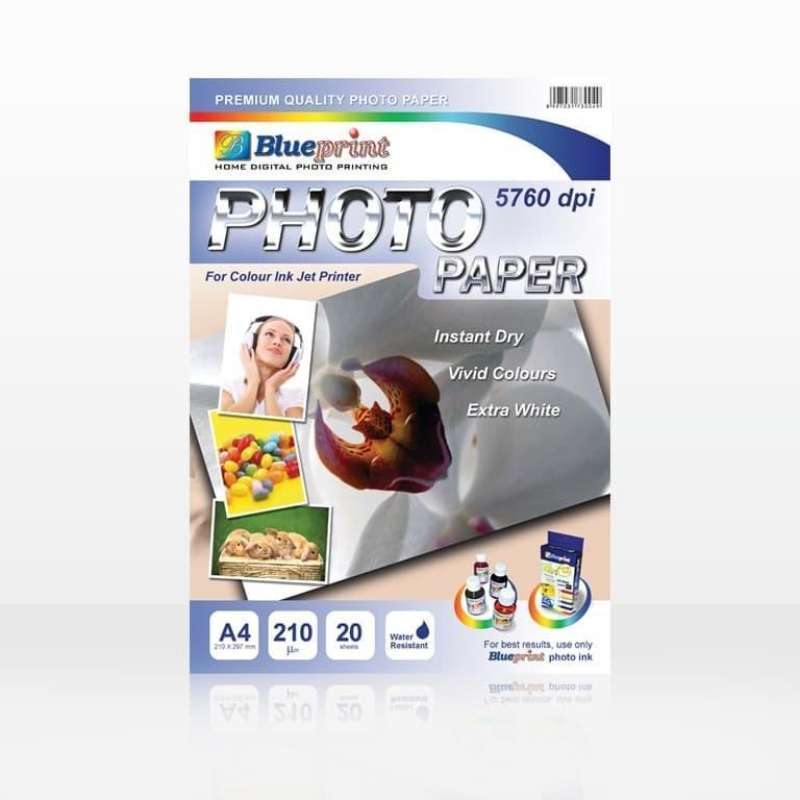 Jual BLUEPRINT GLOSSY PHOTO PAPER A4 POLOS 210 UM (ANGGREK) (BP ...