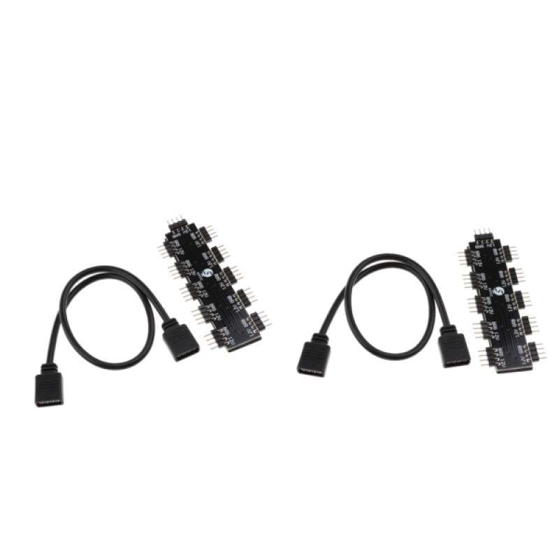 Promo 2PCS 10In1 Computer Case RGB Fan Hub Controller LED Light ...