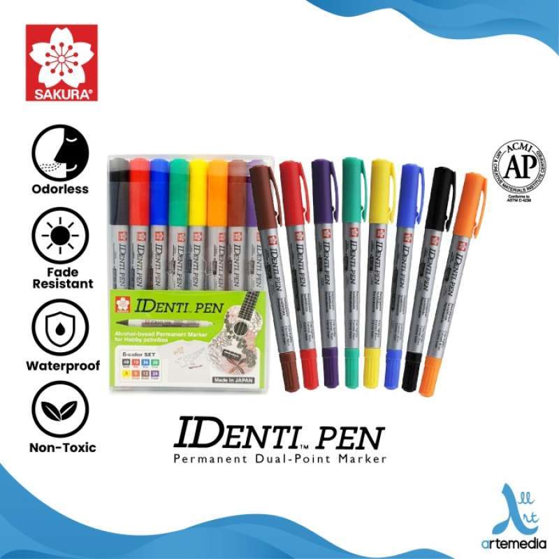Promo Spidol Permanen Sakura IDenti Pen Dual Point Permanent Marker ...