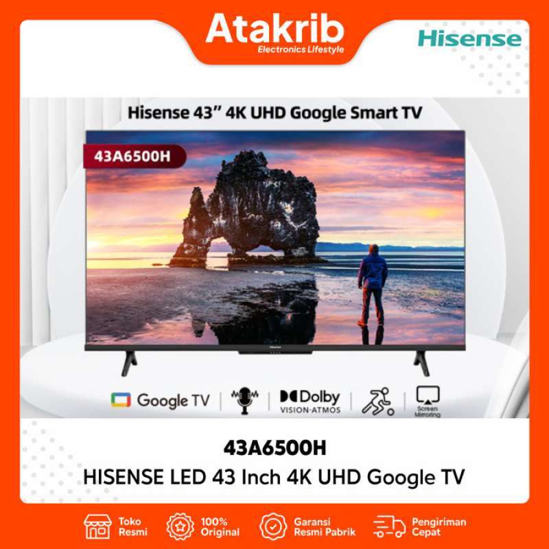 Jual HISENSE LED 43 43A6500H 4K UHD Google TV-Hands Free Voice Control ...