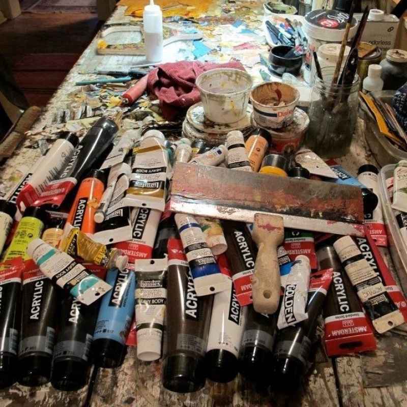 Jual Lukisan Abstrak Modern Hiasan Dinding Texture Art Laut Biru Pasir ...