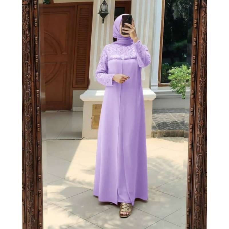 Promo Maxi Dress Brukat Baju Terusan Panjang Dres Nikahan Kondangan Brokat Diskon 31 Di Seller