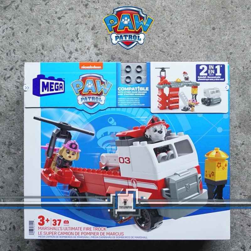 Jual Mega Bloks Paw Patrol Marshall Ultimate Fire Truck Blocks 2in1 ...