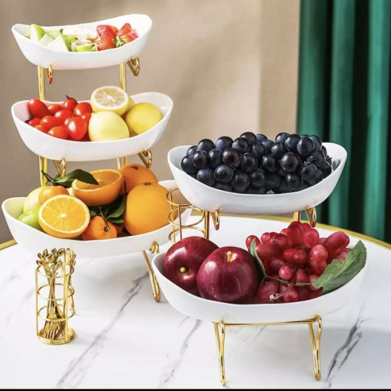 Jual Piring Buah Keramik / Piring Dessert Susun / Piring Kue Keramik ...