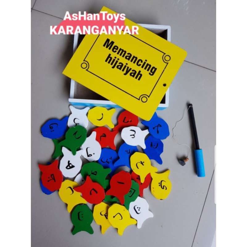Promo Mainan Kayu Memancing Ikan Angka/abjad/hijaiyah,mainan Memancing ...