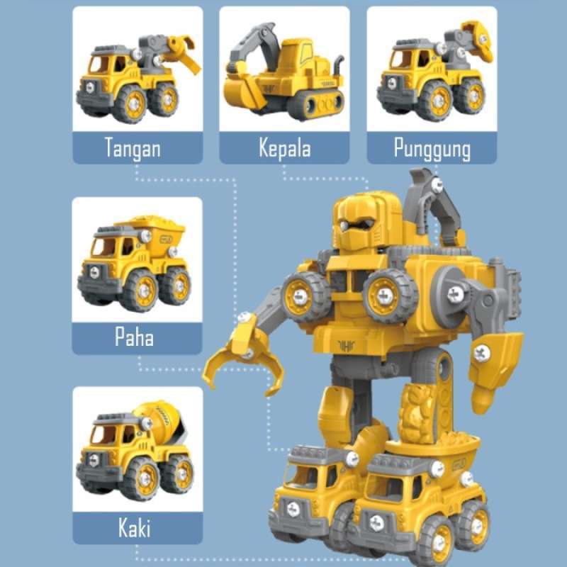 Promo Mainan Edukasi Anak Robot 5In1 / Robot Transform 5In1 Diskon 23% ...