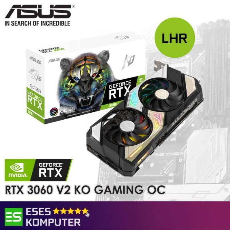 Jual VGA ASUS GeForce RTX 3060 V2 KO GAMING OC - 12GB GDDR6 - Ampere di ...