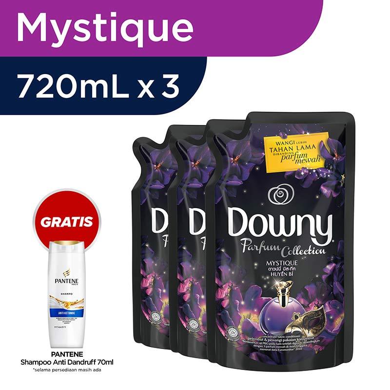 Jual Downy Mystique Pewangi dan Pelembut Pakaian [720 mL/ 3 pcs/ Kemasan Refill] + FREE Pantene ...