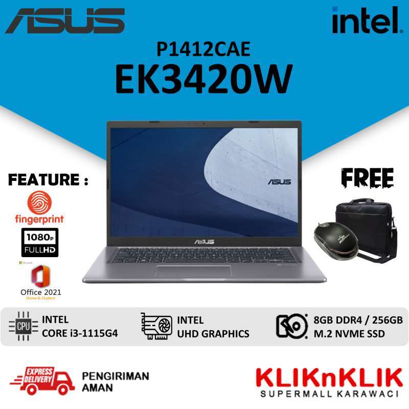 Jual Asus P1412cea Ek3820w 14 I3 1115g4 8gb 256gb Ssd Windows 11 Home + Ohs Di Seller Kliknklik ...