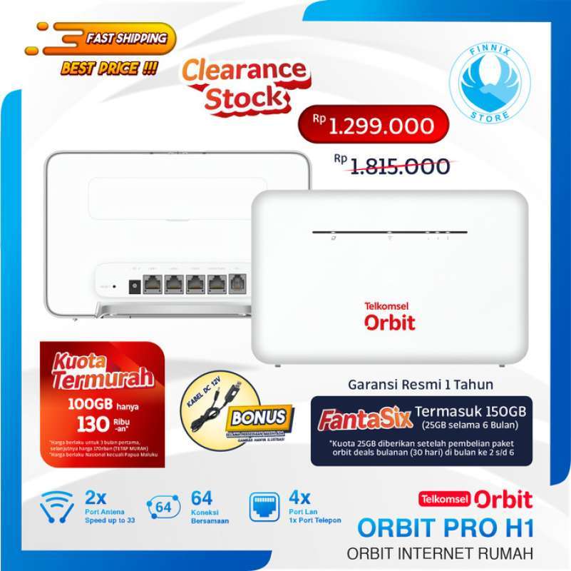 Promo Telkomsel Orbit Pro H1 B535 Wifi Home Router Modem Diskon 23% di ...