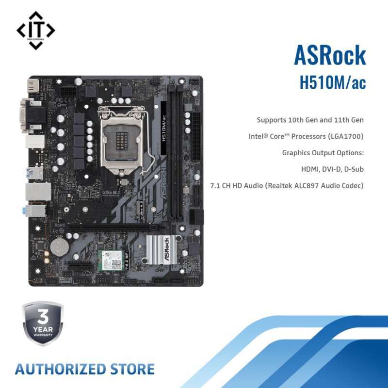 Promo ASROCK MOTHERBOARD H510M/ac Diskon 15% di Seller IT Professional ...