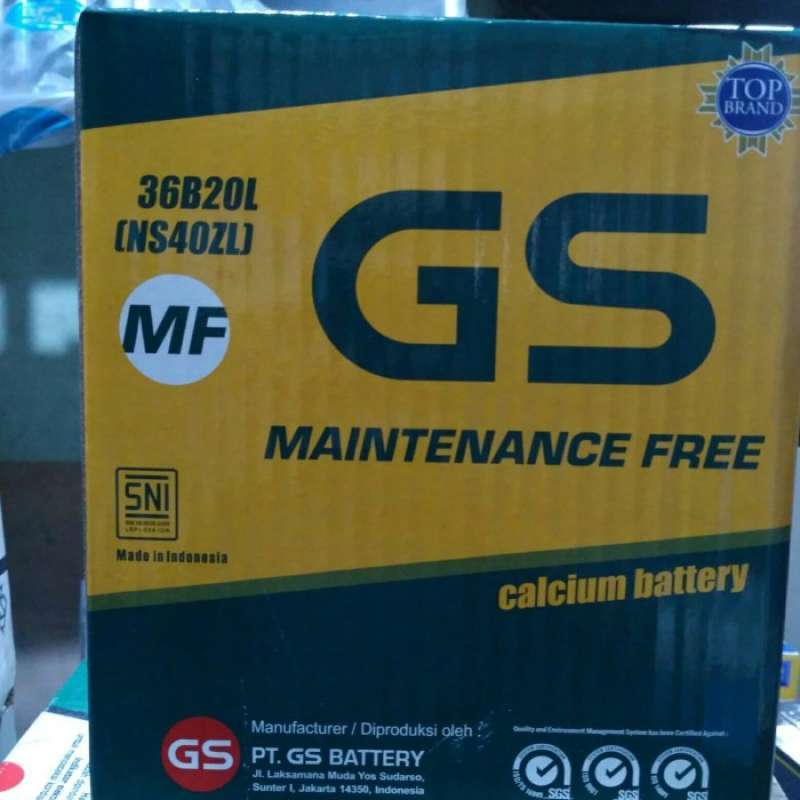 Jual Aki Mobil / Battery GS ASTRA Type GS MF 36B20L / NS40ZL 12V 35AH ...