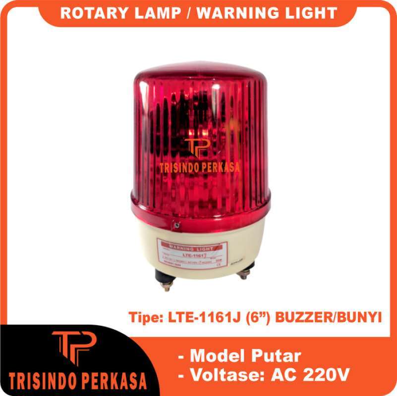 Promo ROTARY LAMP / WARNING LIGHT LTE 1161J 6 Buzzer (Bunyi) AC 220V ...