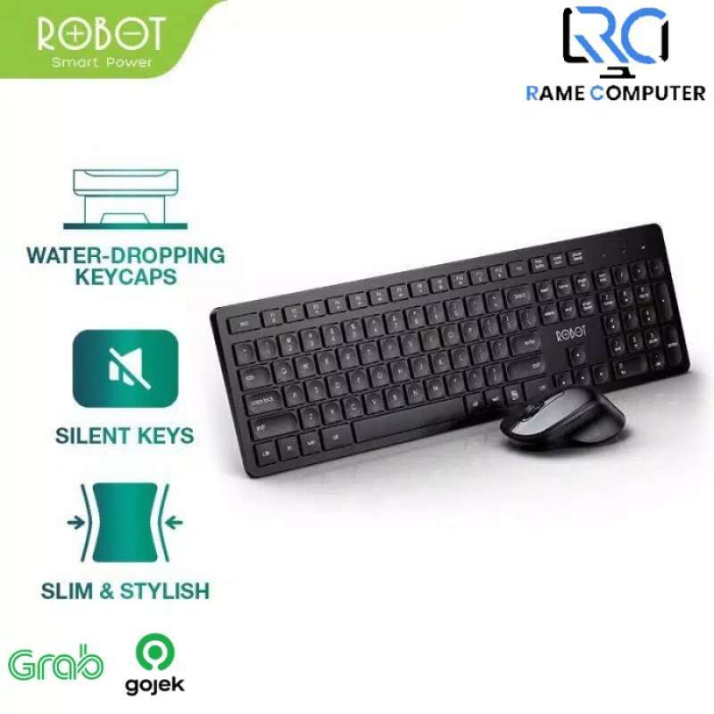Jual Keyboard Wireles Robot KM4000 Combo Optical Mouse Usb Receiver ...
