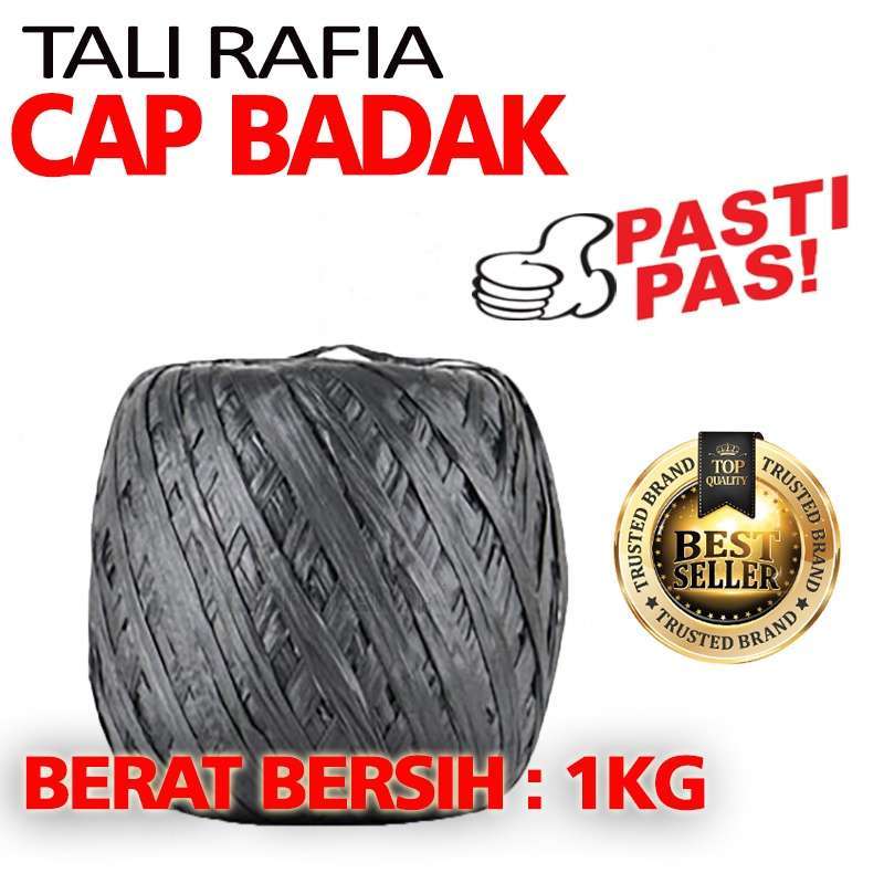 Jual Tali Rafia Cap Badak 1kg | Tali rafia 1kg | Tali Rafia Hitam ...
