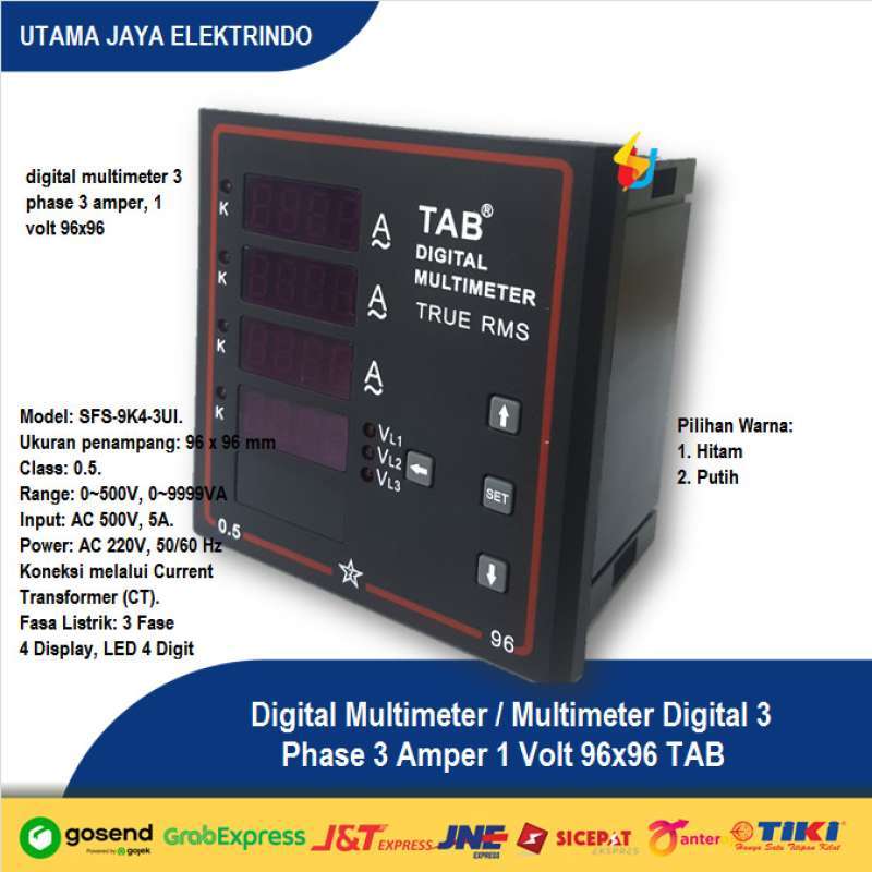 Promo Multi Meter Digital / multimeter 3 Phase 3 Ampere, 1 Volt 96x96 TAB Diskon 23% di Seller ...