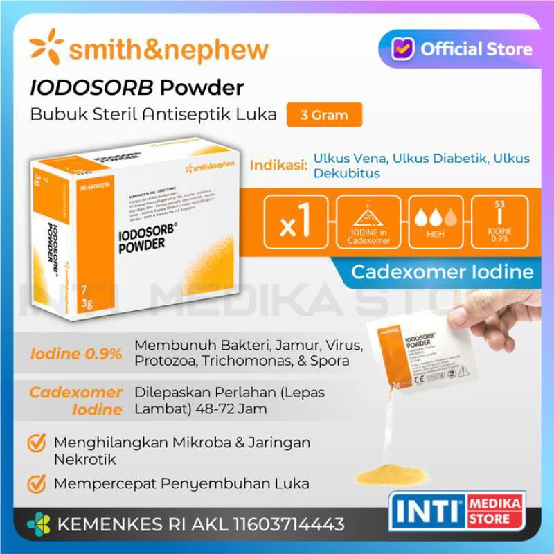 Promo SMITH & NEPHEW - Antiseptik Luka IODOSORB POWDER 3g Cadexomer ...