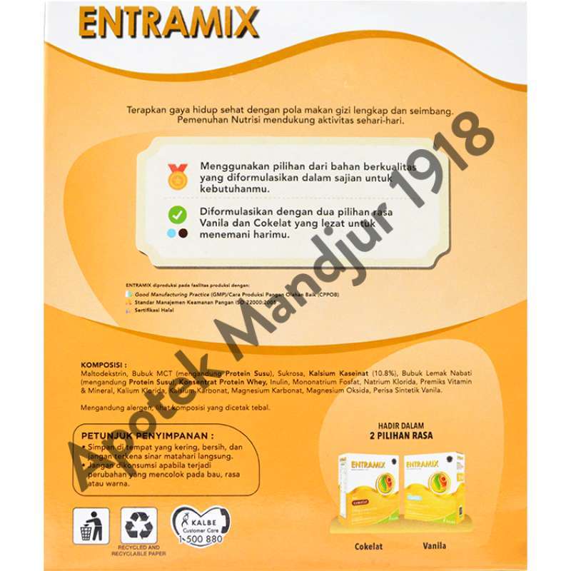 Jual Entramix Vanila 174 Gram - Susu Penambah Nutrisi Lansia dan ...