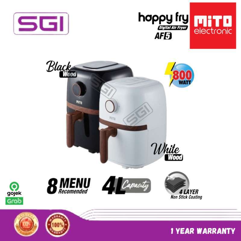 Jual Mito Af 5 Air Fryer Mito Af5 Happy Fry Wood Series White And