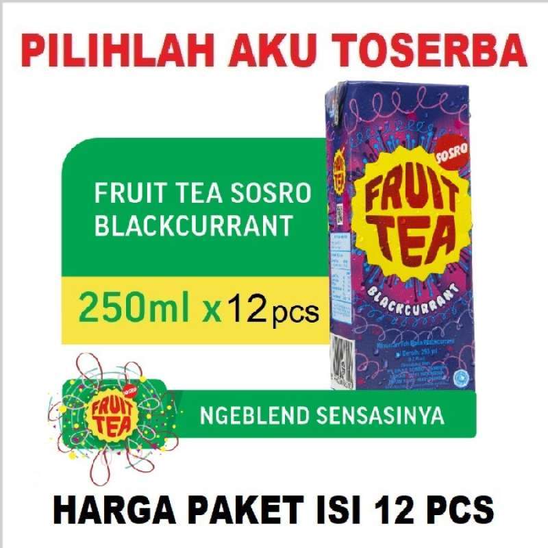 Promo Fruit Tea Sosro BLACKCURRANT Kotak 250 ml - ( HARGA 12 pcs ...