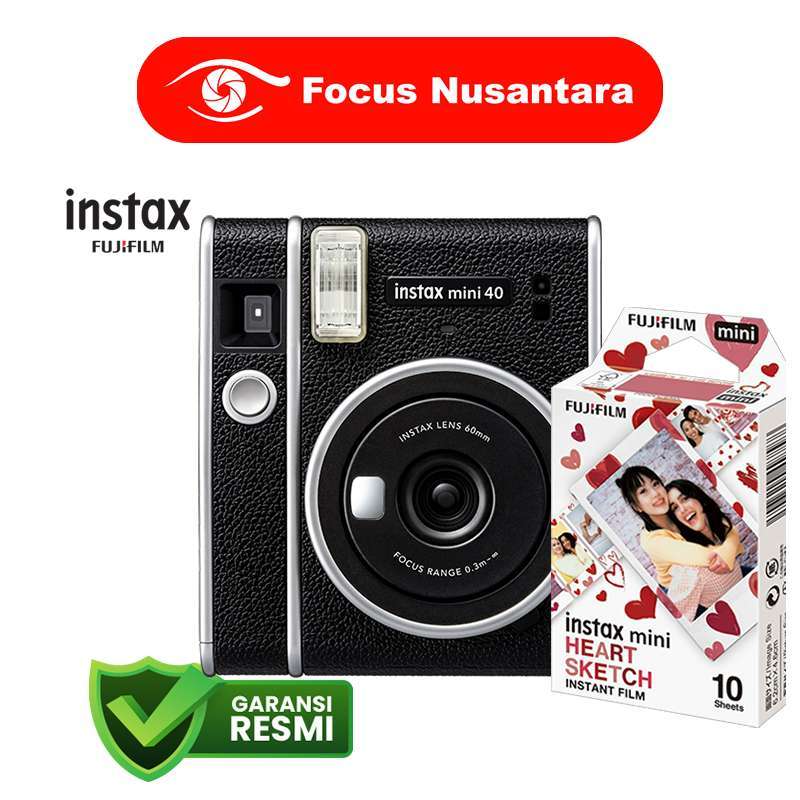 Jual FOCUS NUSANTARA - Fujifilm Instax Mini 40 Kamera Instax With Paper Heart Sketch di Seller ...