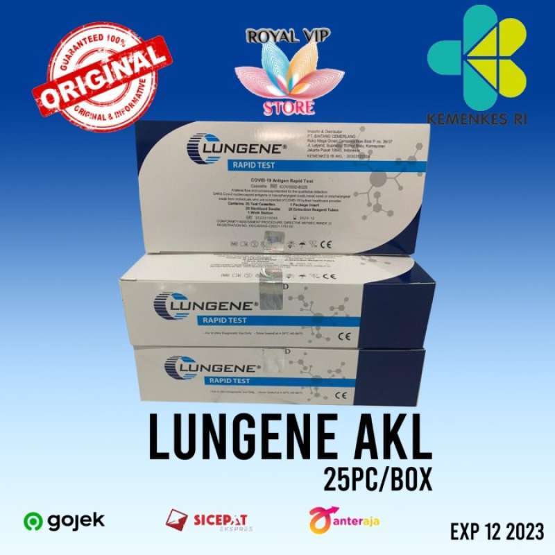 Jual Lungene Biru Akl 1 Box 25 Pcs Antigen Swab Test Siap Gosend ...