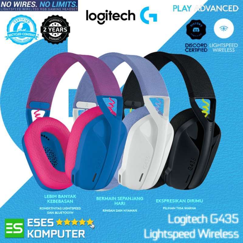 Jual Headset Logitech G435 Lightspeed Wireless | Headset Gaming Di ...